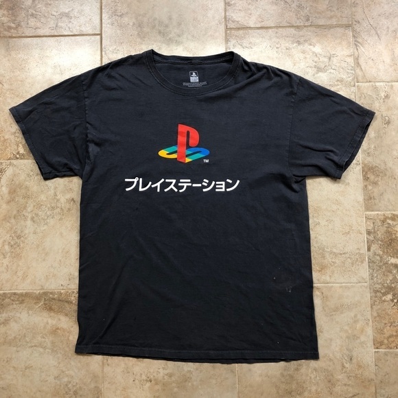 Sony | Shirts | Playstation Logo Japanses Kanji Mens Gamer Shirt Large ...